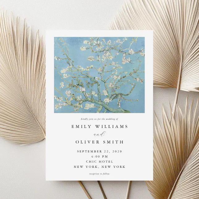 Vincent Van Gogh Almond Blossom Floral Wedding Invitation | Zazzle