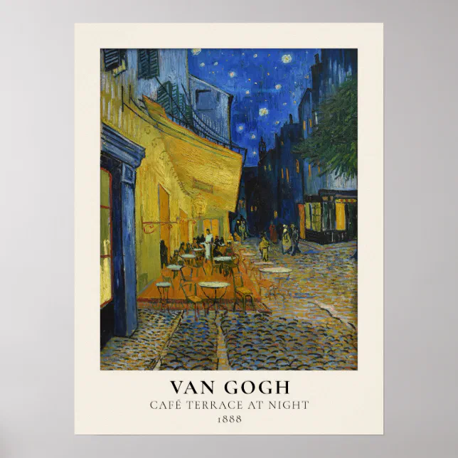 Vincent Van Gogh Famous Cafe Terrace at Night Poster | Zazzle