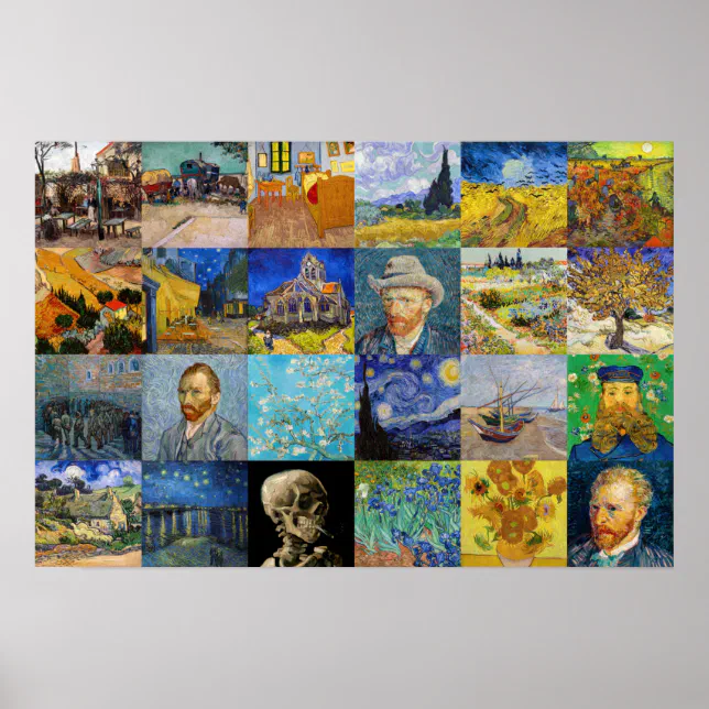 Vincent van Gogh - Masterpieces Mosaic Patchwork Poster | Zazzle