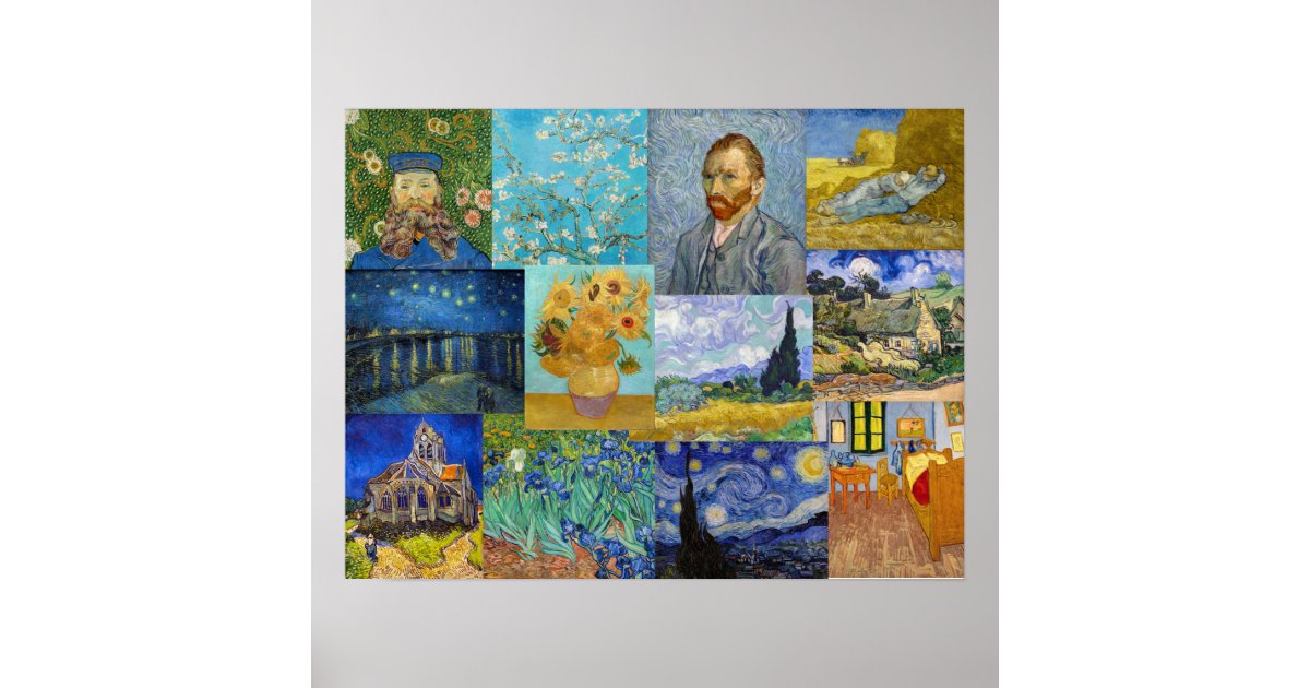 Vincent Van Gogh - Masterpieces Patchwork Poster | Zazzle