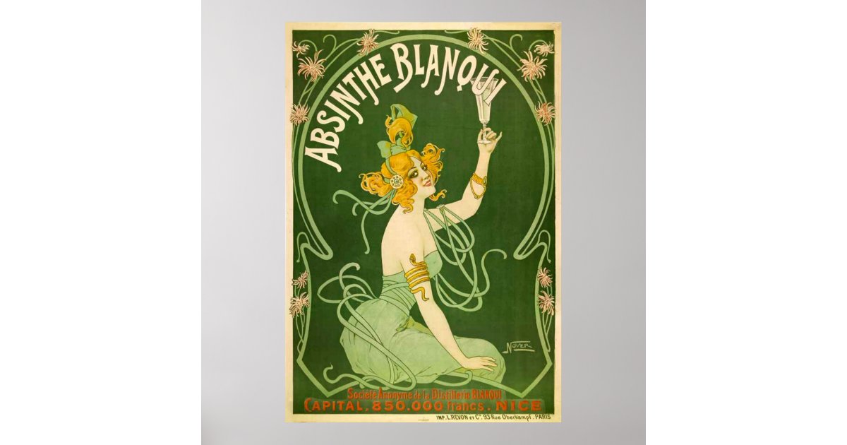 Vintage Absinthe Blanqui Advertisement Poster | Zazzle