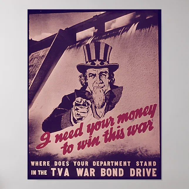 Vintage American War Posters. Uncle Sam Poster | Zazzle