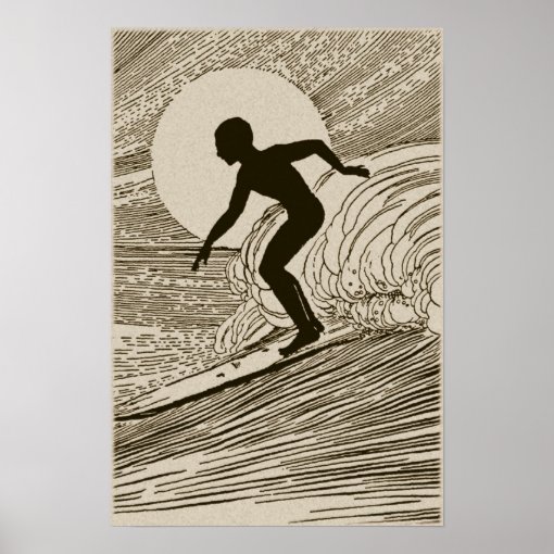 Vintage Art - Surfing Poster | Zazzle