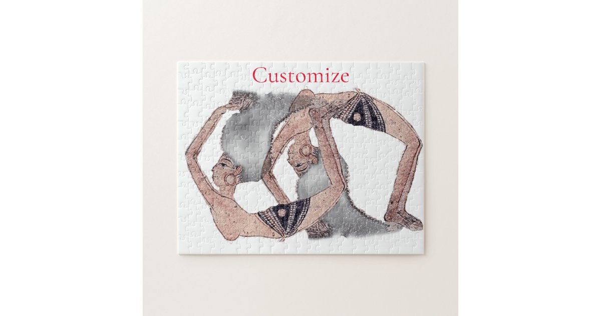 Vintage Backbend Yoga Pose Thunder_Cove Jigsaw Puzzle | Zazzle