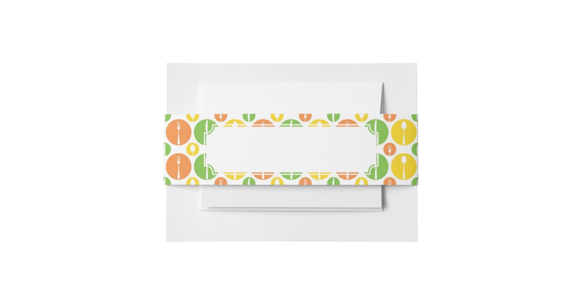 Vintage Cutlery Pattern Invitation Belly Band | Zazzle
