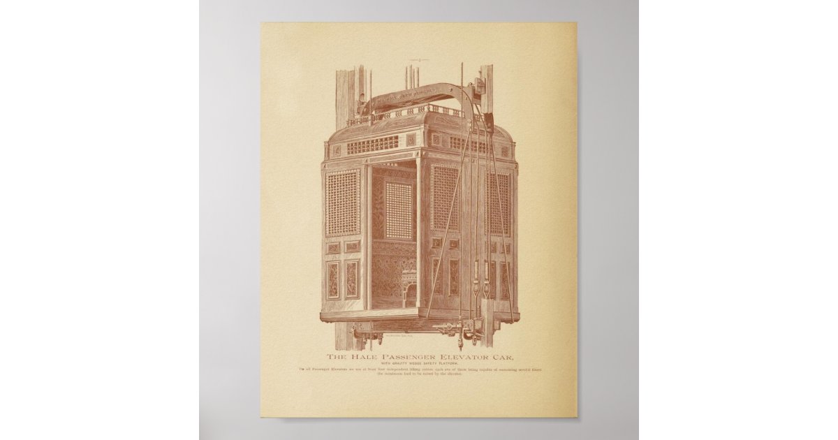 Vintage Elevator Art Poster | Zazzle