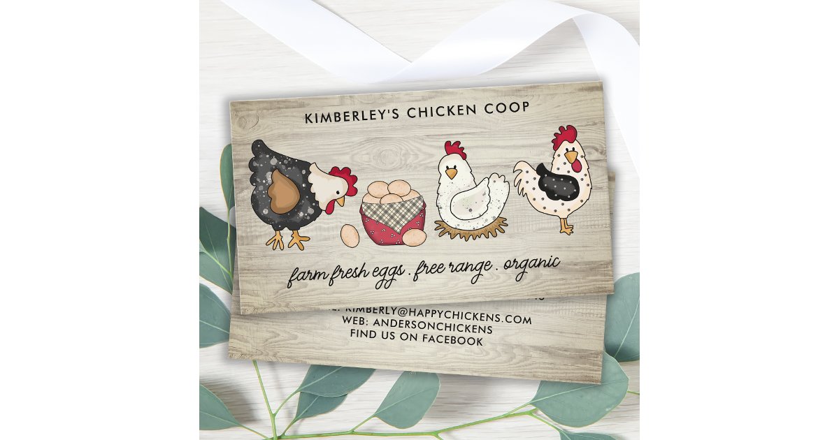 Vintage Farm Fresh Eggs Cute Chicken Farmhouse Business Card | Zazzle