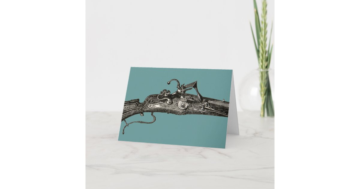 Vintage Flintlock Musket Gun Rifle Greeting Card | Zazzle