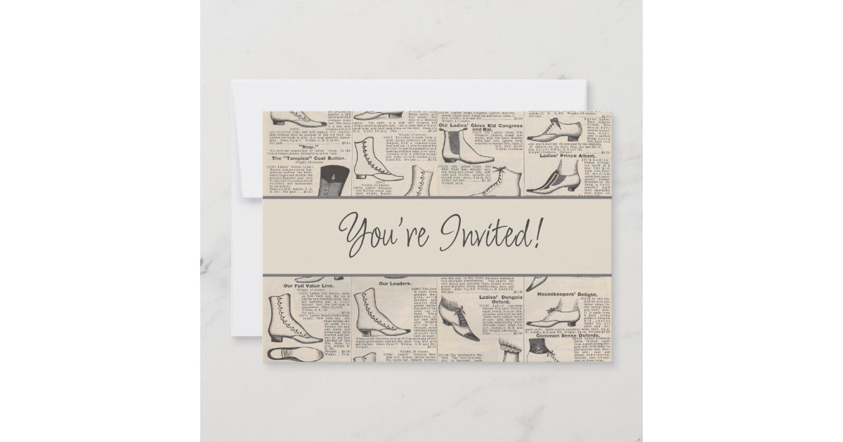Vintage Ladies' Shoes Catalogue - 1900s Fashion Invitation | Zazzle
