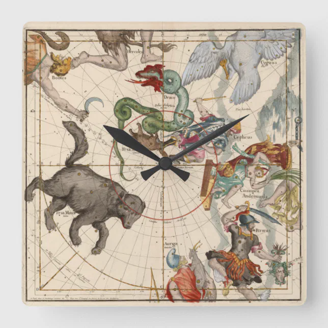 Vintage Map of the North Pole Square Wall Clock | Zazzle