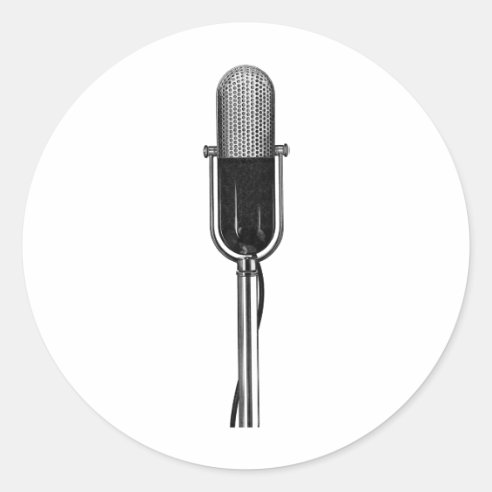 Vintage Microphone Stickers | Zazzle AU