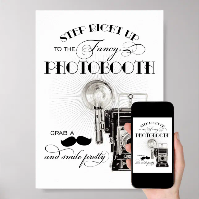 Vintage Photobooth Sign | Wedding Reception Print | Zazzle