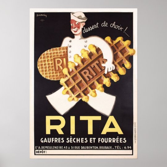 Vintage Rita Biscuit Ad Poster | Zazzle.com.au