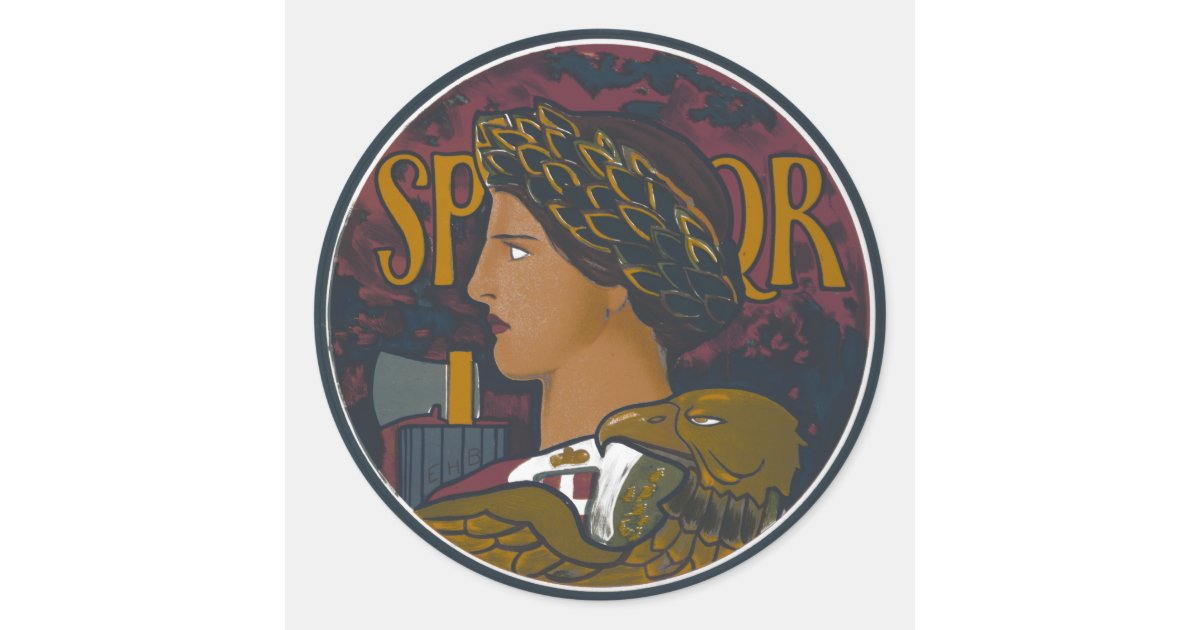 Vintage Roman Emblem of Italy SPQR Classic Round Sticker | Zazzle