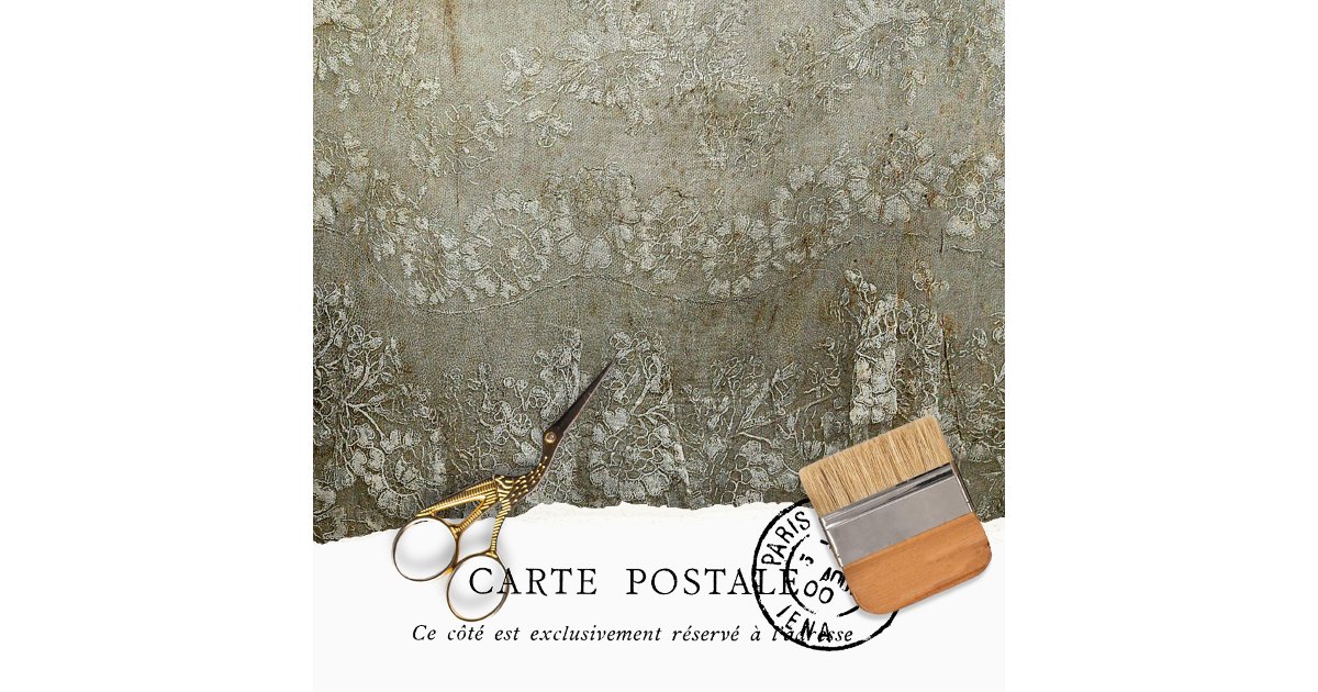 Vintage Rustic Cream Lace Texture Decoupage Tissue Paper | Zazzle