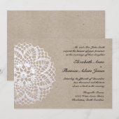Vintage Rustic Doily Wedding Invitation | Zazzle