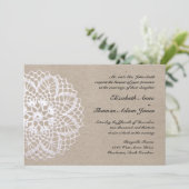Vintage Rustic Doily Wedding Invitation | Zazzle