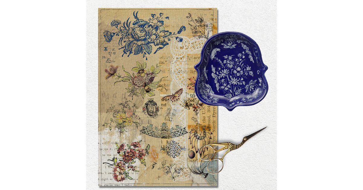 Vintage Rustic Texture French Decoupage Tissue Paper | Zazzle