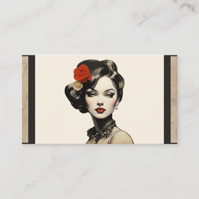 Vintage Salon Beauty Hairstylist Parlour Cosmetics Business Card | Zazzle