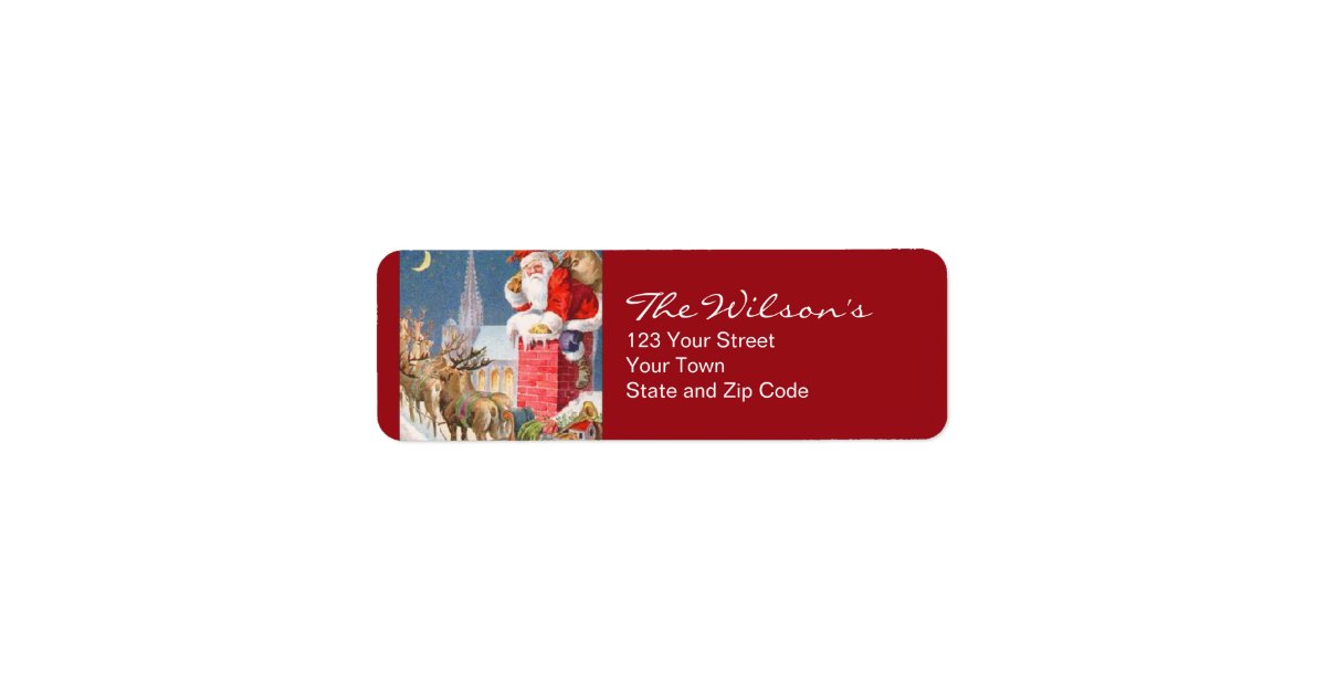Vintage Santa Christmas Return Address Labels | Zazzle