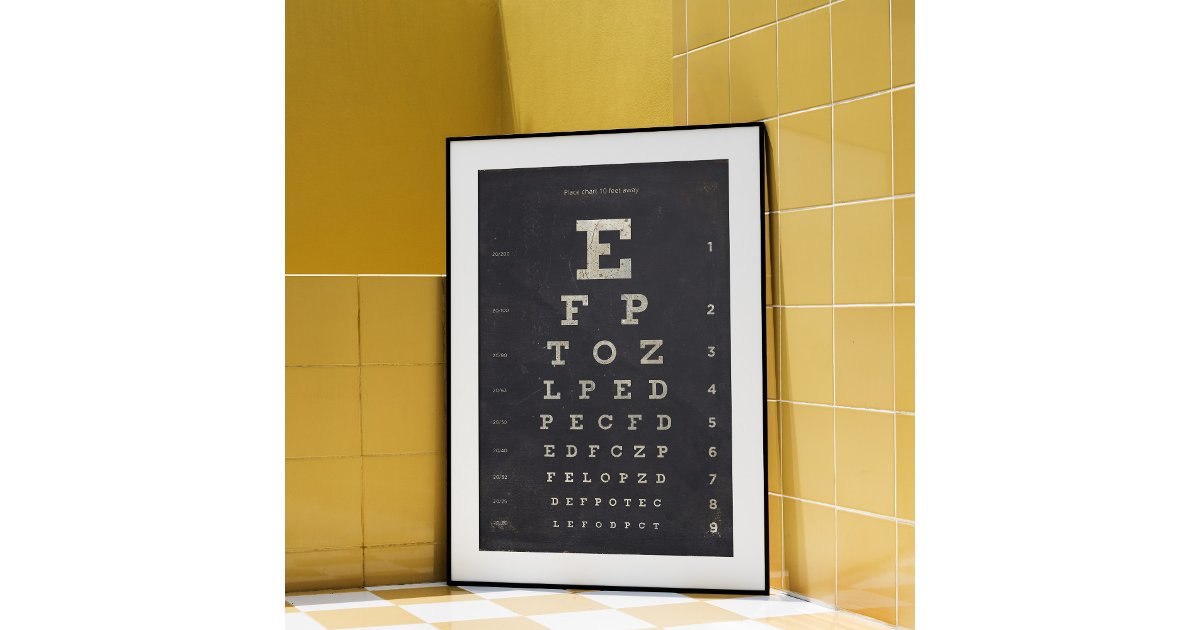 Vintage Styled Eye Chart Wall Art Poster Print | Zazzle