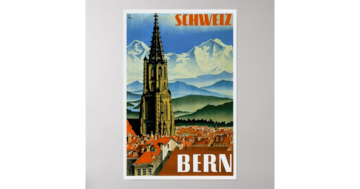 Vintage Travel Poster Bern Switzerland | Zazzle