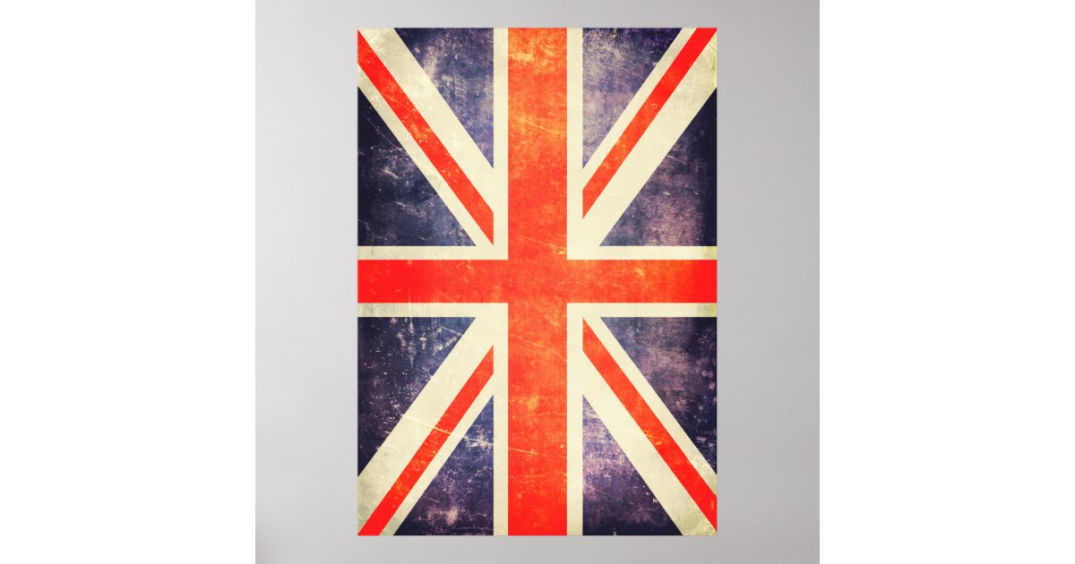 Vintage union Jack flag Poster | Zazzle