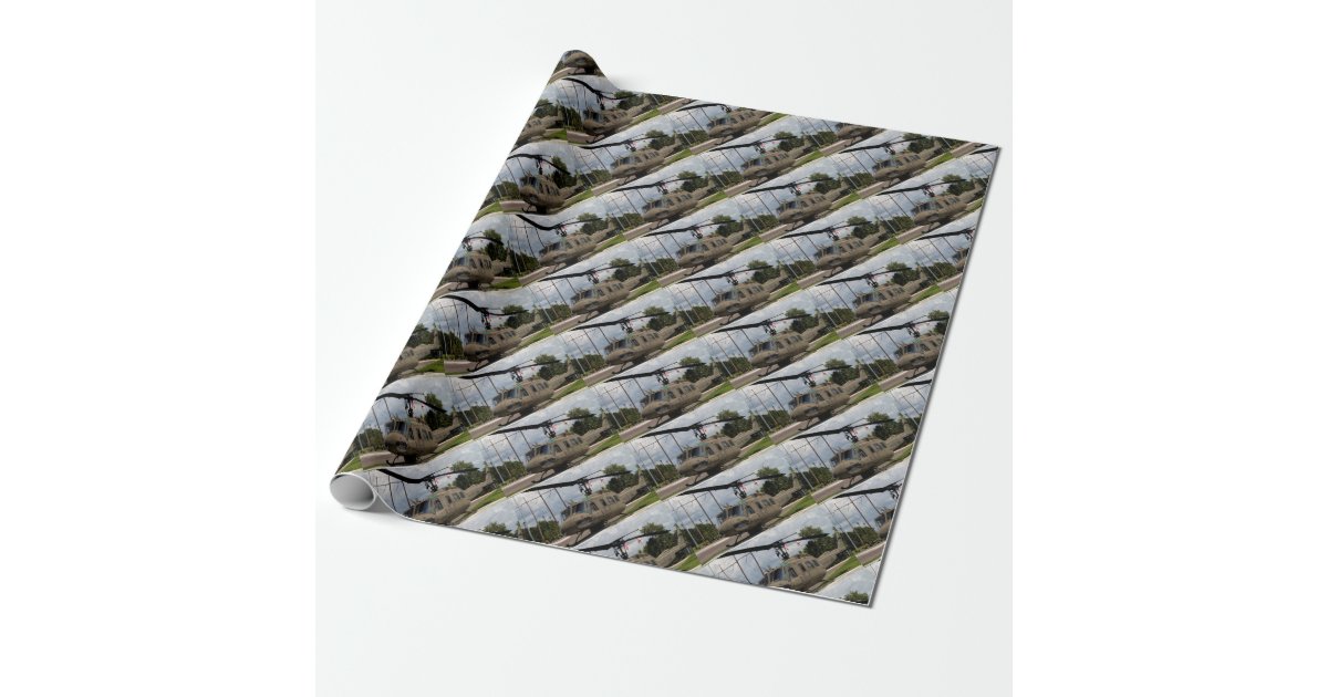 Vintage Vietnam Era Uh-1 Huey Military Chopper Wrapping Paper | Zazzle