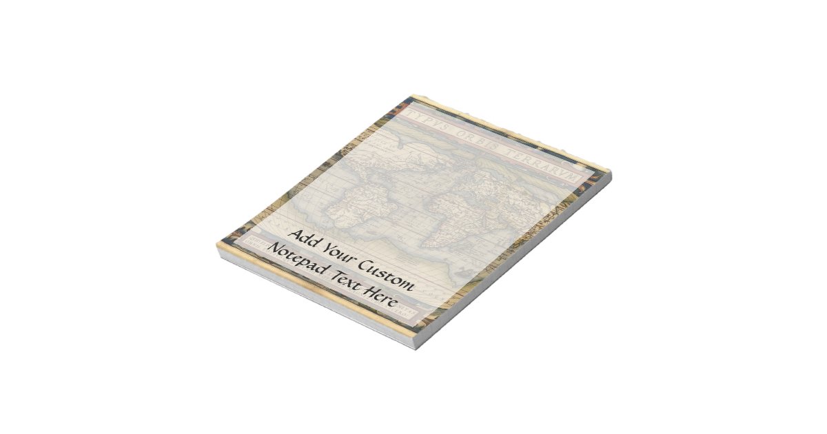 Vintage World Map Atlas Historical Design Notepad | Zazzle