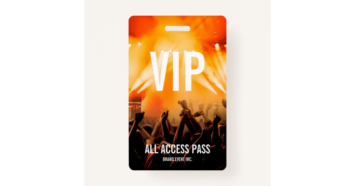 VIP All Access Pass Concert Event ID Badge | Zazzle
