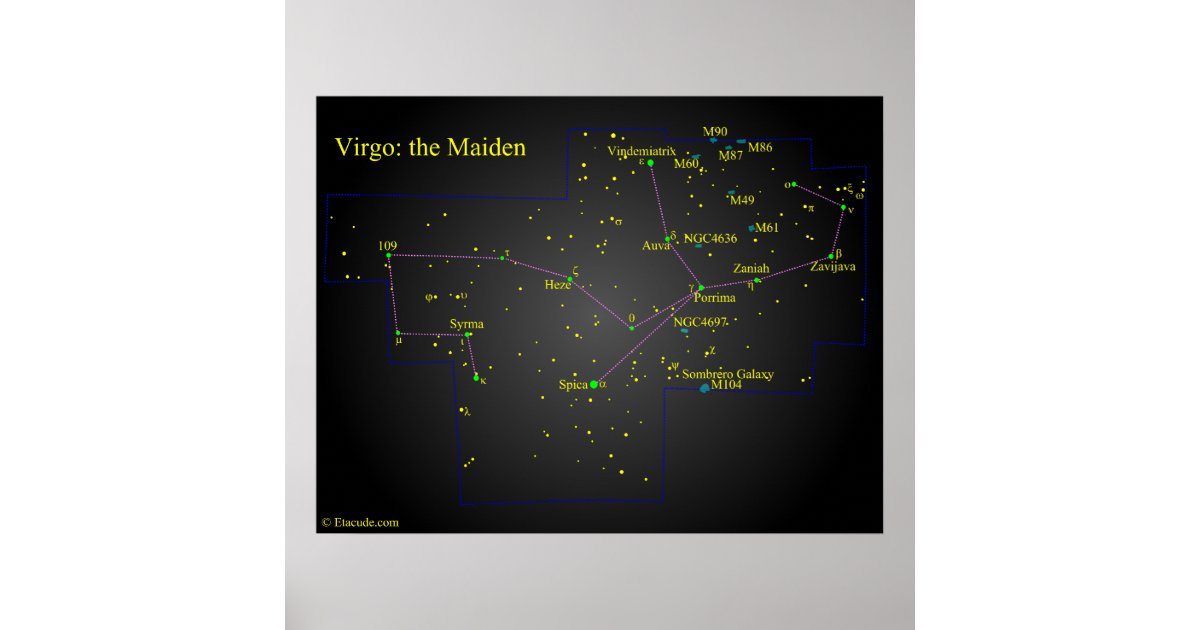 Virgo the Maiden Constellation Poster | Zazzle