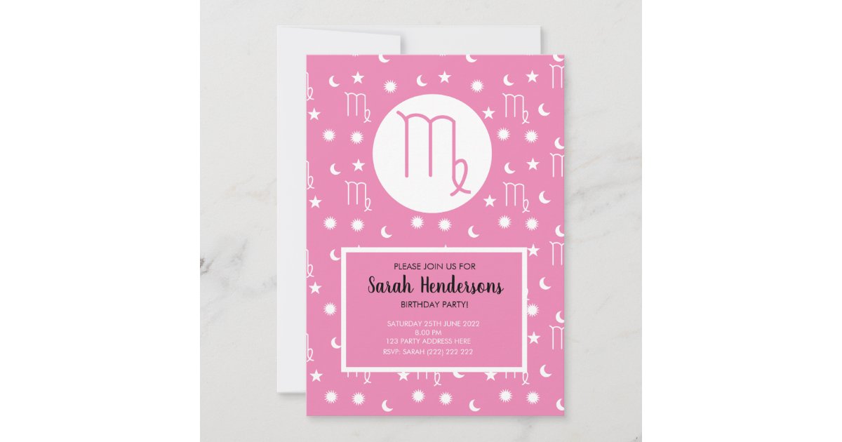 Virgo zodiac earth sign invitation template | Zazzle