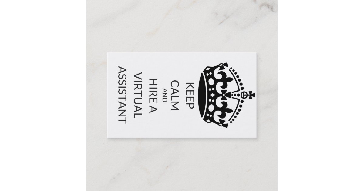 Virtual Assistant Business Cards - Keep Calm | Zazzle