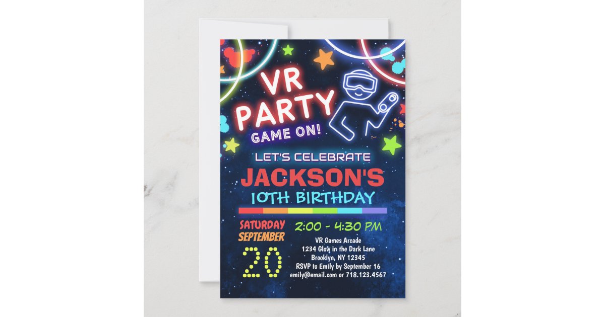 Virtual Reality VR Birthday Party Invitations | Zazzle