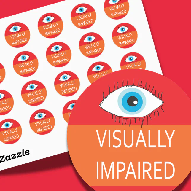 Visually impaired pin badge for Low Vision Classic Round Sticker | Zazzle