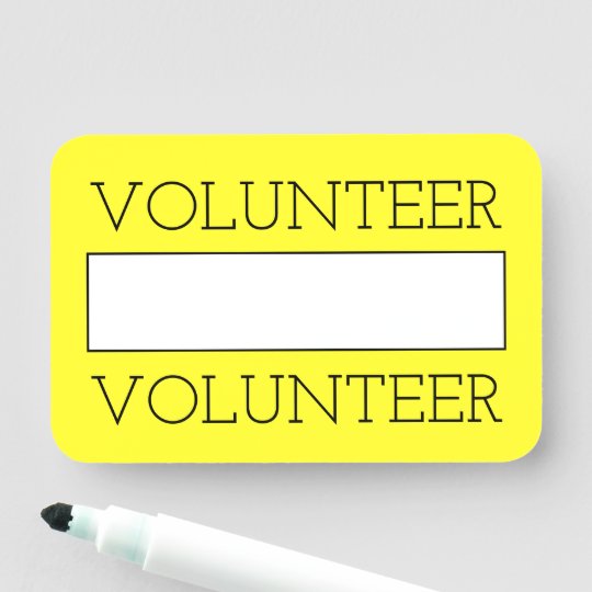 "VOLUNTEER" Name Tag | Zazzle.com.au