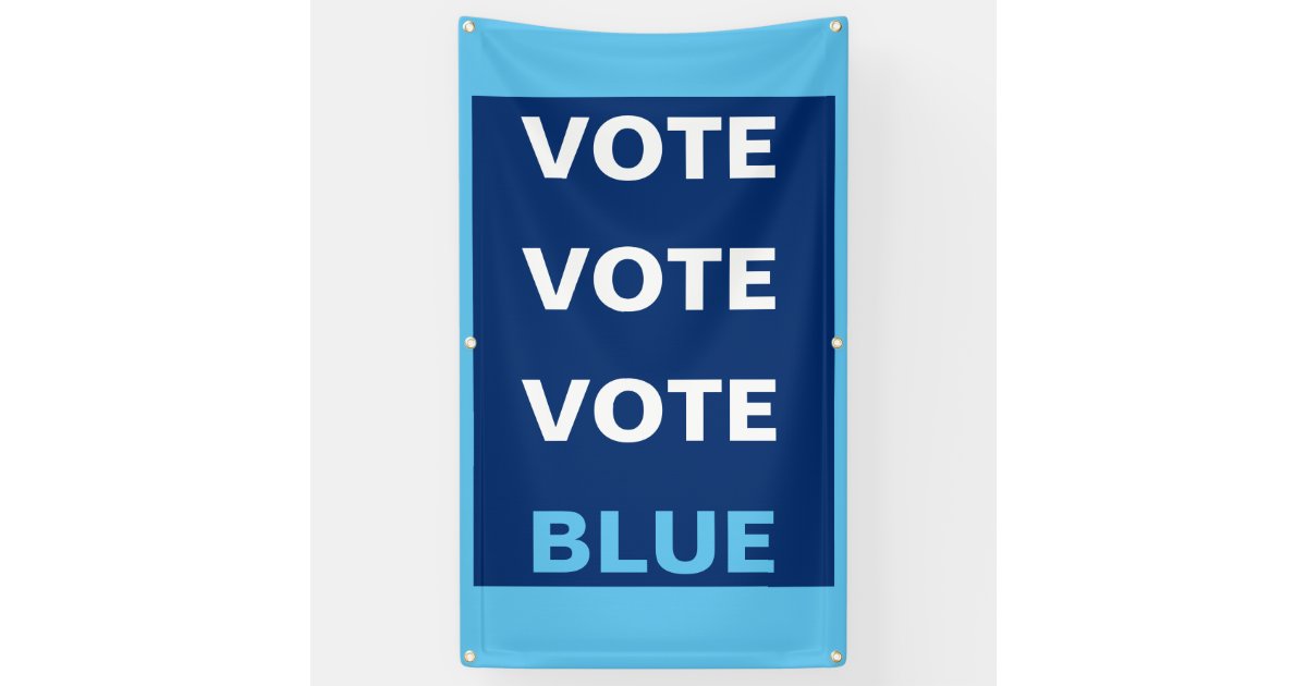 Vote Blue Democrat Selfie Background Backdrop Banner | Zazzle