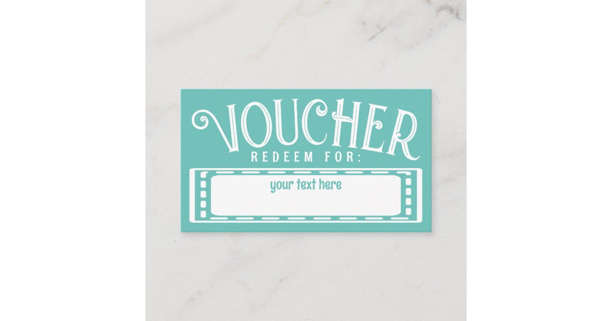 Voucher Ticket Template Customisable Card Add Text | Zazzle