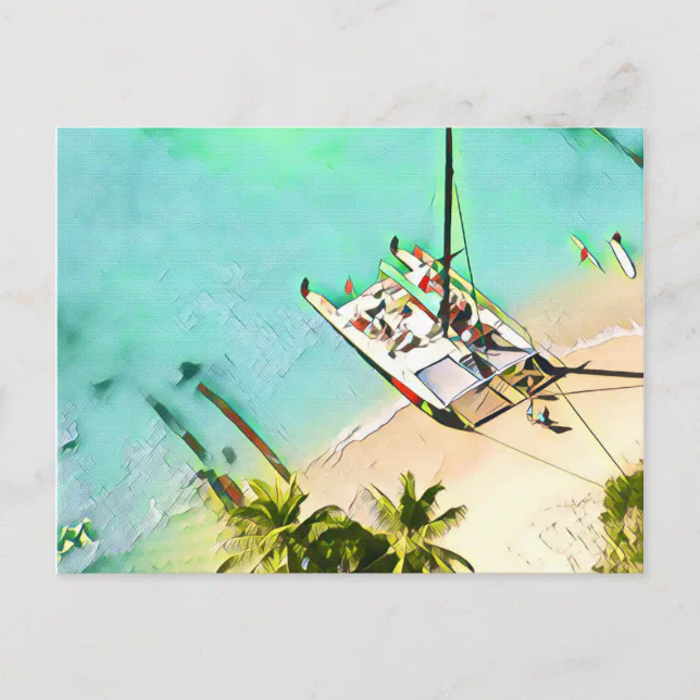Waikiki Catamaran Postcard | Zazzle