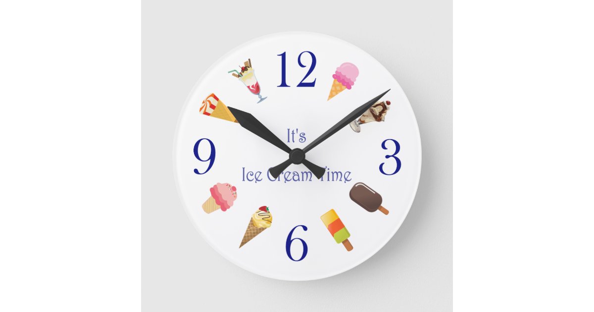 Wall Clock - It's Ice Cream Time | Zazzle
