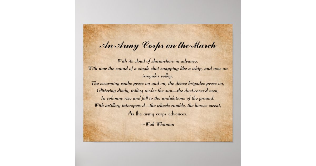 Walt Whitman Civil War Poem Poster | Zazzle