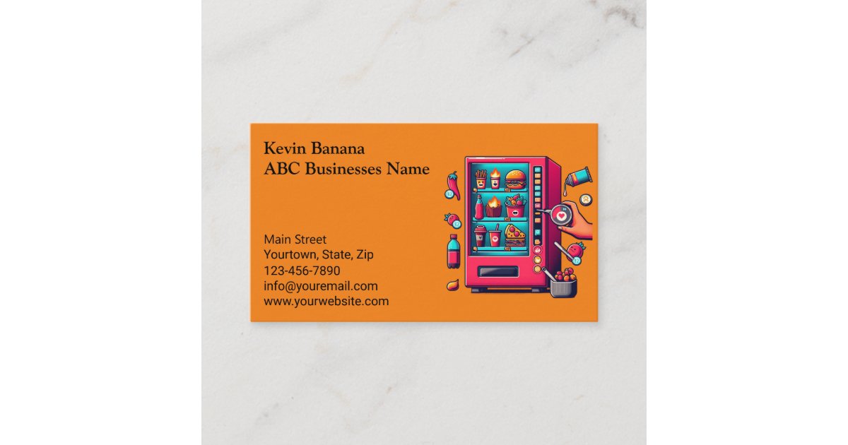 Warm Tones Vending Machine Business Card | Zazzle