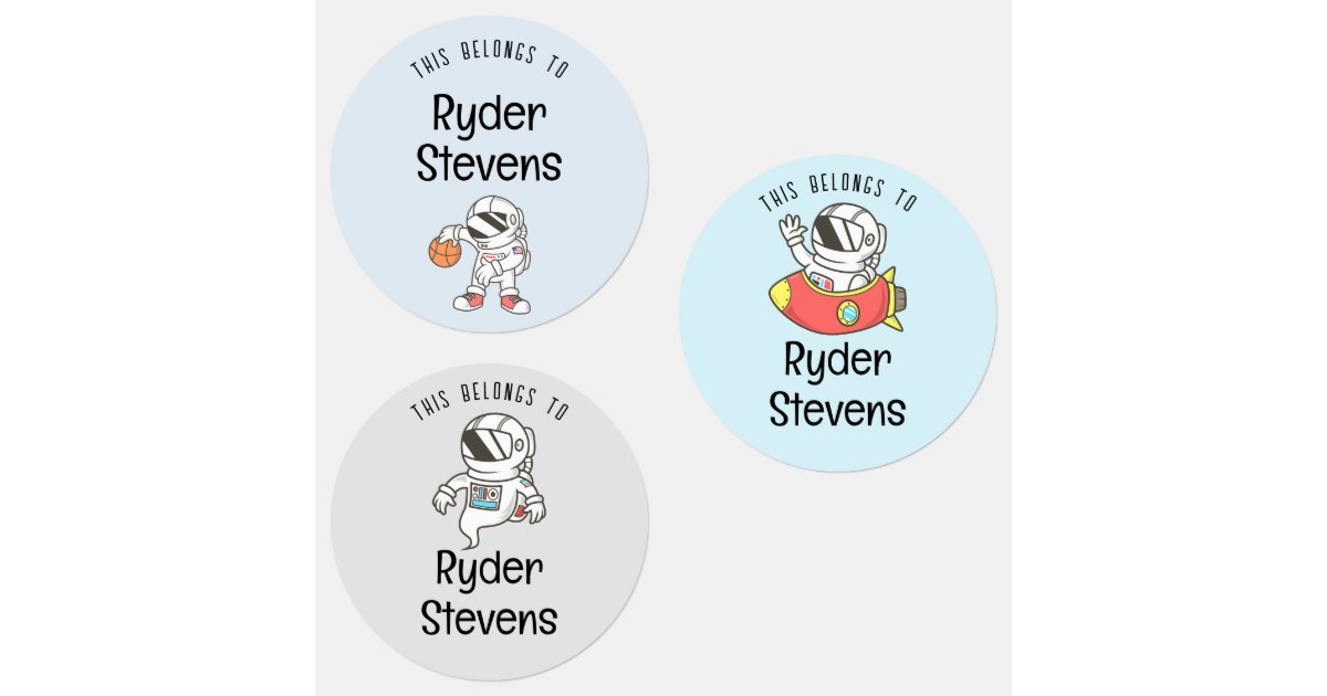 Waterproof Astronaut Name Labels | Zazzle
