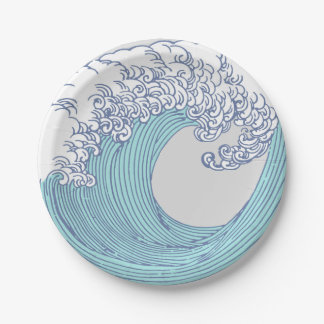 Japanese Waves Plates | Zazzle.com.au