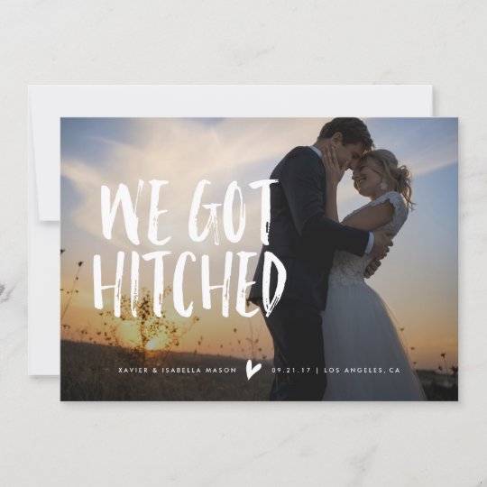 We Got Hitched Wedding Announcement | Zazzle.com.au