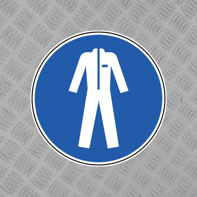 Wear Protective Clothing Hazard Symbol Label | Zazzle