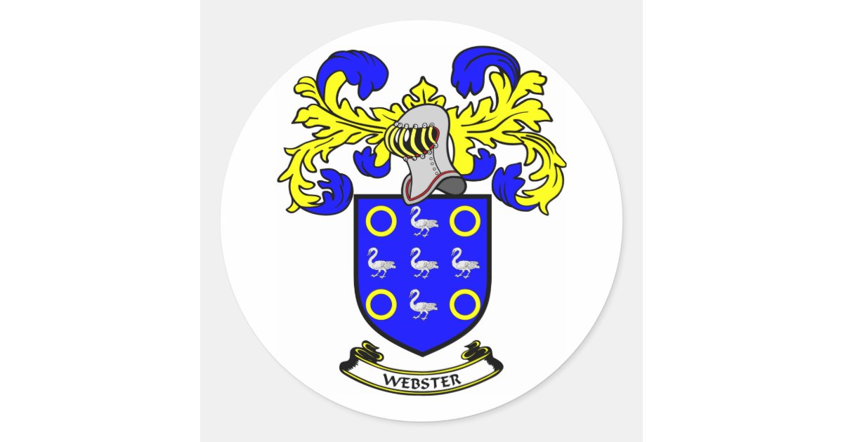 WEBSTER Coat of Arms Classic Round Sticker | Zazzle