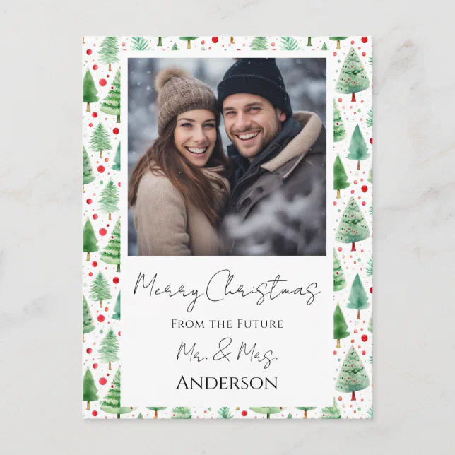 Wedding Christmas Trees Save the Date Postcard | Zazzle