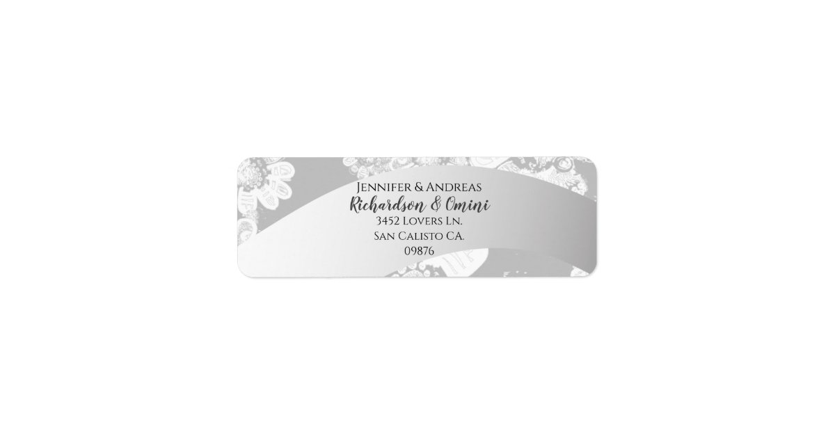 Wedding Couple's Return/address White/onLight Grey Return Address Label ...
