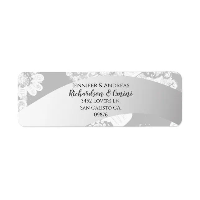 Wedding Couple's Return/address White/onLight Grey Return Address Label ...